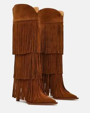 Steve Madden Kinzee Fringe Knee High Boots