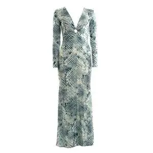 CHIARELLA Blue / White Diva Maxi Dress – Blue Snake Print - Blue/white