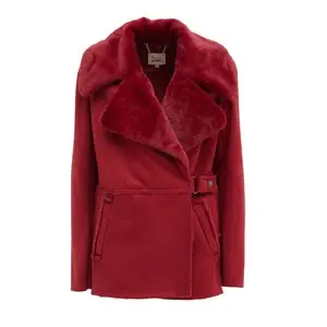 JULIA ALLERT Double Faced Shearling Coat - Red