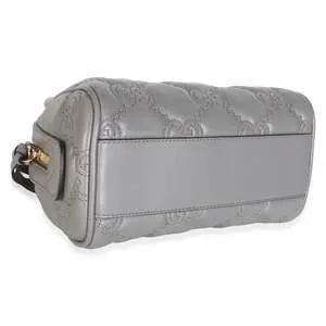 Gucci Dusty Grey Gg Matelasse Calfskin Bowler Bag