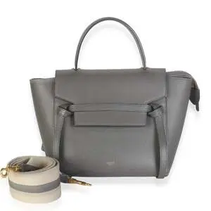 Celine Grey Grained Calfskin Micro Belt Bag