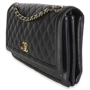 Chanel Quilted Lambskin 3 Compartment Jumbo Flap Bag