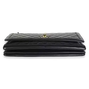 Chanel Quilted Lambskin 3 Compartment Jumbo Flap Bag