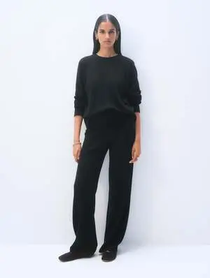 WHITE & WARREN Cashmere Wide Leg Pant In Size