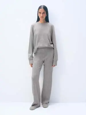 WHITE & WARREN Cashmere Wide Leg Pant In Size