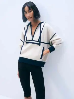 WHITE & WARREN Cashmere Anorak Sweater In Size
