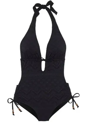 LASCANA Plunge Crochet One Piece Swimsuit