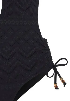 LASCANA Plunge Crochet One Piece Swimsuit