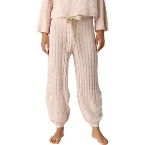 Free People Intimately Fp Fireside Crush Cable Knit High Waist Joggers - Cream