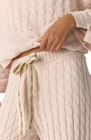 Free People Intimately Fp Fireside Crush Cable Knit High Waist Joggers