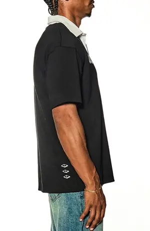 VOUSETI Post Game Embroidered Cotton Rugby Polo