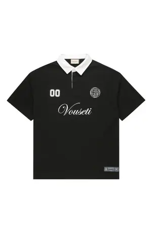 VOUSETI Post Game Embroidered Cotton Rugby Polo