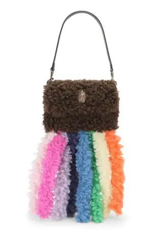 Kurt Geiger Medium Kensington Faux Shearling Shoulder Bag - Brown/oth