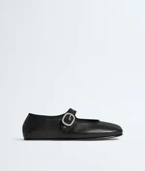 Bottega Veneta Veneziana Mary-jane Ballerina - Black