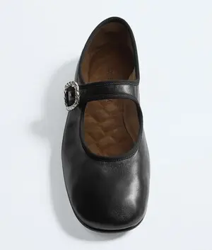 Bottega Veneta Veneziana Mary-jane Ballerina - Black