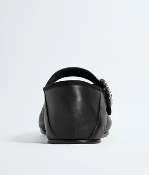 Bottega Veneta Veneziana Mary-jane Ballerina - Black