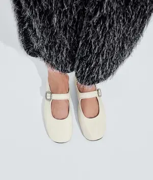 Bottega Veneta Veneziana Mary-jane Ballerina - Alabaster