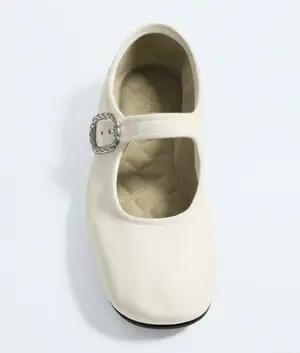 Bottega Veneta Veneziana Mary-jane Ballerina - Alabaster