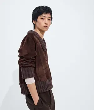 Bottega Veneta Suede Leather Sweater