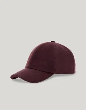Canali Burgundy Pure Cashmere Baseball Cap - Red