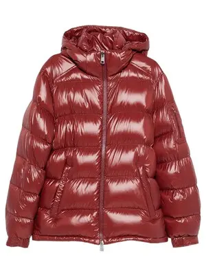 Herno Glossy-effect Down Jacket With Hood - Red