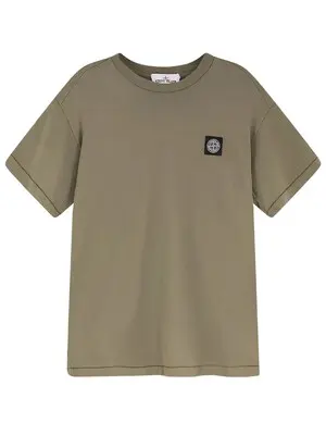 Stone Island Slim T-shirt With Compass Patch - Green