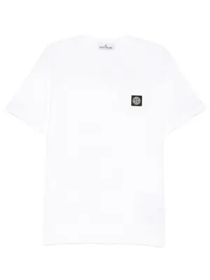 Stone Island Slim T-shirt With Compass Patch - White