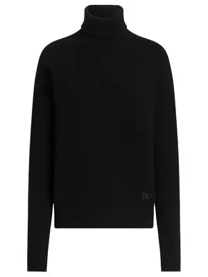 Dolce & Gabbana Oversized Brushed Wool Turtlenec - Black