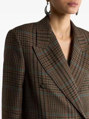 Etro Double-breasted Wool Coat With Prince Of Wales Check