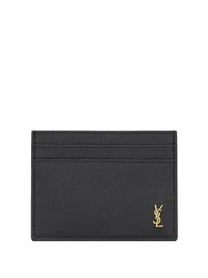 Saint Laurent Card Holder "tiny Cassandre" In Grai - Black