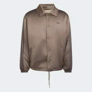 Adidas 3 Stripes Satin Padded Jacket Brown - Branch