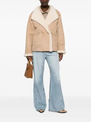 Closed Shearling Double-breasted Jacket - Beige