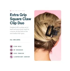 GIMME BEAUTY Fine Hair Extra Grip More Teeth Clip Extra Teeth Design For Strong Hold No-slide Accessories For Thin - No Color