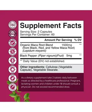 NATURE'S CRAFT Maca Root Capsules With Red