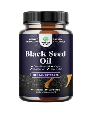 NATURE'S CRAFT Black Seed Oil Capsules Cold Pressed Nigella Sativa Black Cumin Seed Oil With Omega 3 6 And 9 And Thymoquinone - No Color