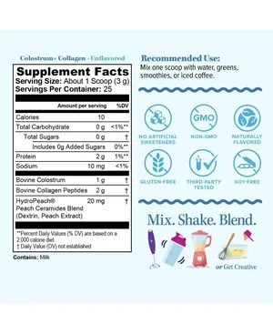 VITAUTHORITY Colostrum Collagen Peptide Protein Powder