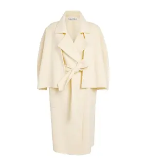 WOLK MORAIS Cashmere Belted Inverness Coat - Ivory