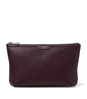 ASPINAL OF LONDON Leather Hudson Toiletry Bag - Burgundy