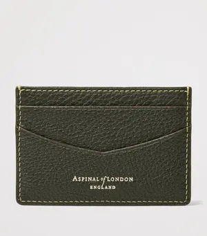 ASPINAL OF LONDON Leather Hudson Slim Card Holder - Green