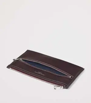 ASPINAL OF LONDON Grained Leather Hudson Travel Pouch - Burgundy