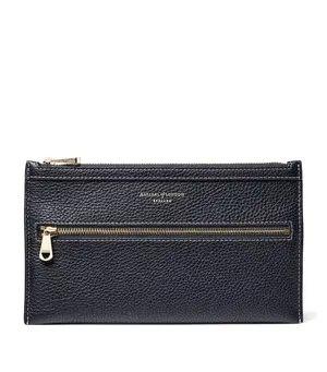 ASPINAL OF LONDON Grained Leather Hudson Travel Pouch - Navy