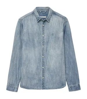 ALLSAINTS Denim Gleason Shirt - Blue