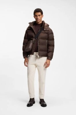 BOSS Water-repellent Padded Jacket With Micro-monogram Jacquard
