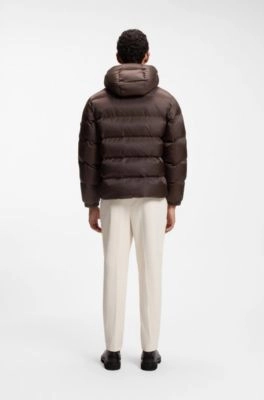 BOSS Water-repellent Padded Jacket With Micro-monogram Jacquard