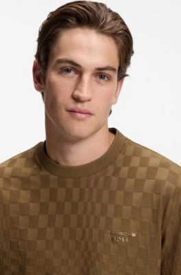 BOSS Porsche X Cotton T-shirt With Pasha Pattern - Brown