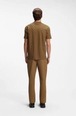 BOSS Porsche X Cotton T-shirt With Pasha Pattern - Brown