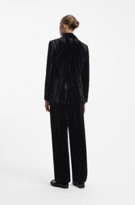 Hugo Single-button Velvet Blazer In A Regular Fit