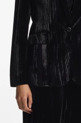 Hugo Single-button Velvet Blazer In A Regular Fit