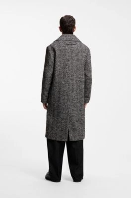 Hugo Double-breasted Coat In A Virgin-wool Blend