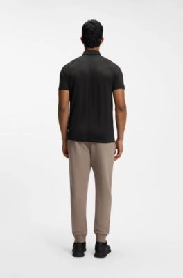BOSS Wool-blend Slim-fit Polo Shirt With Concealed Placket